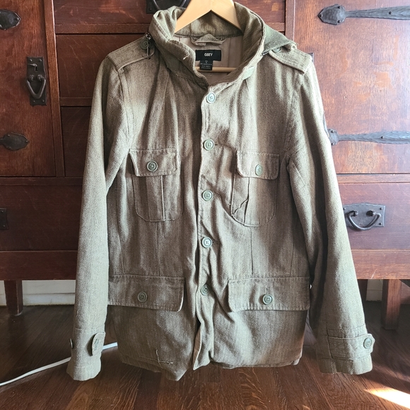 Obey | Jackets & Coats | Mens Obey Army Field Jacket Cotton And Linen ...